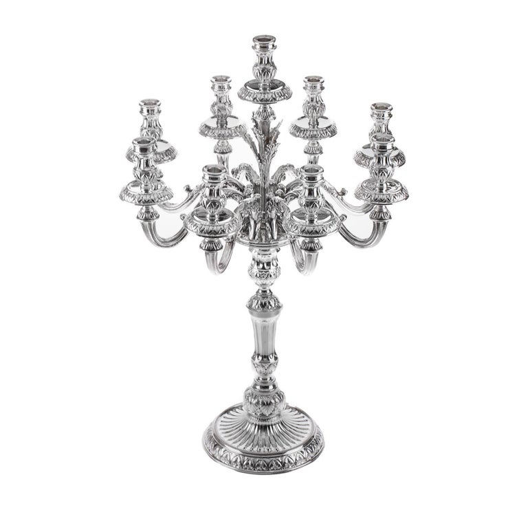 Fiamme Nine-Arm Sterling Silver Candelabra For Sale at 1stDibs | nine ...