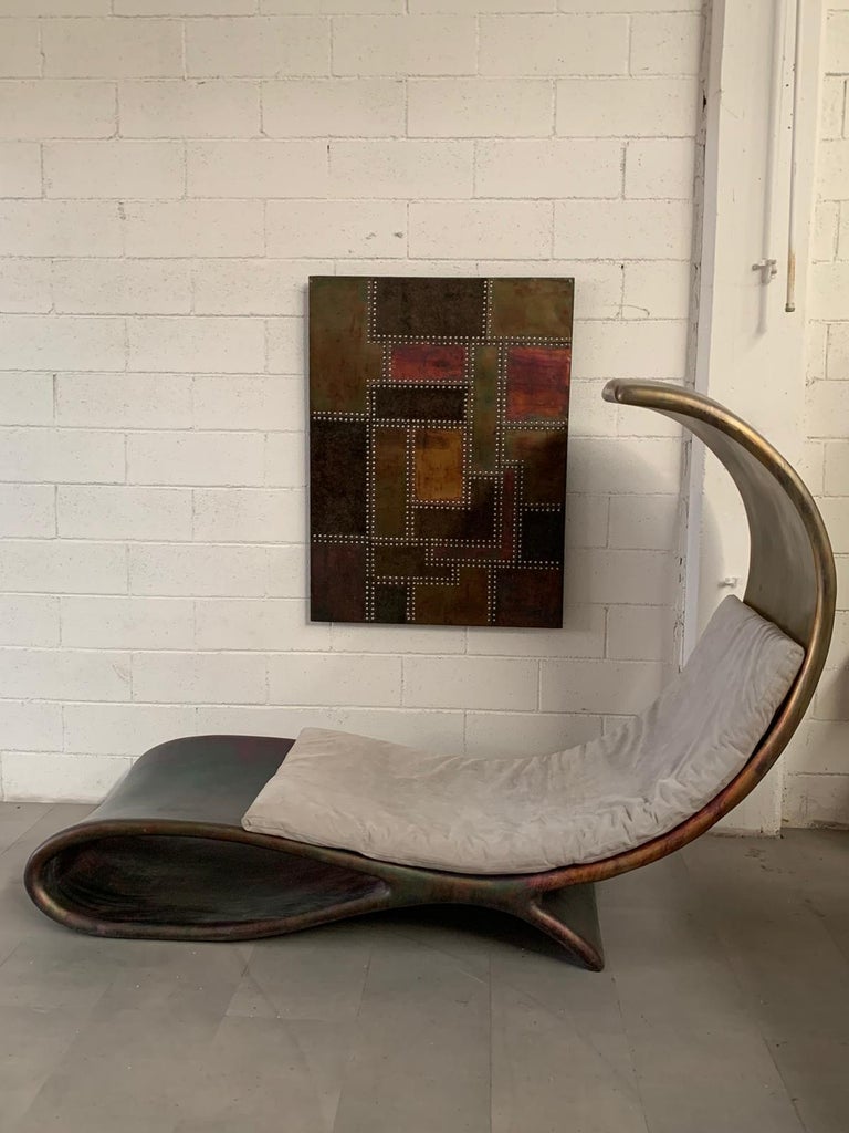 Fiberglass and Copper Chaise Lounge by Ravi Sing for Marco Polo Italia ...