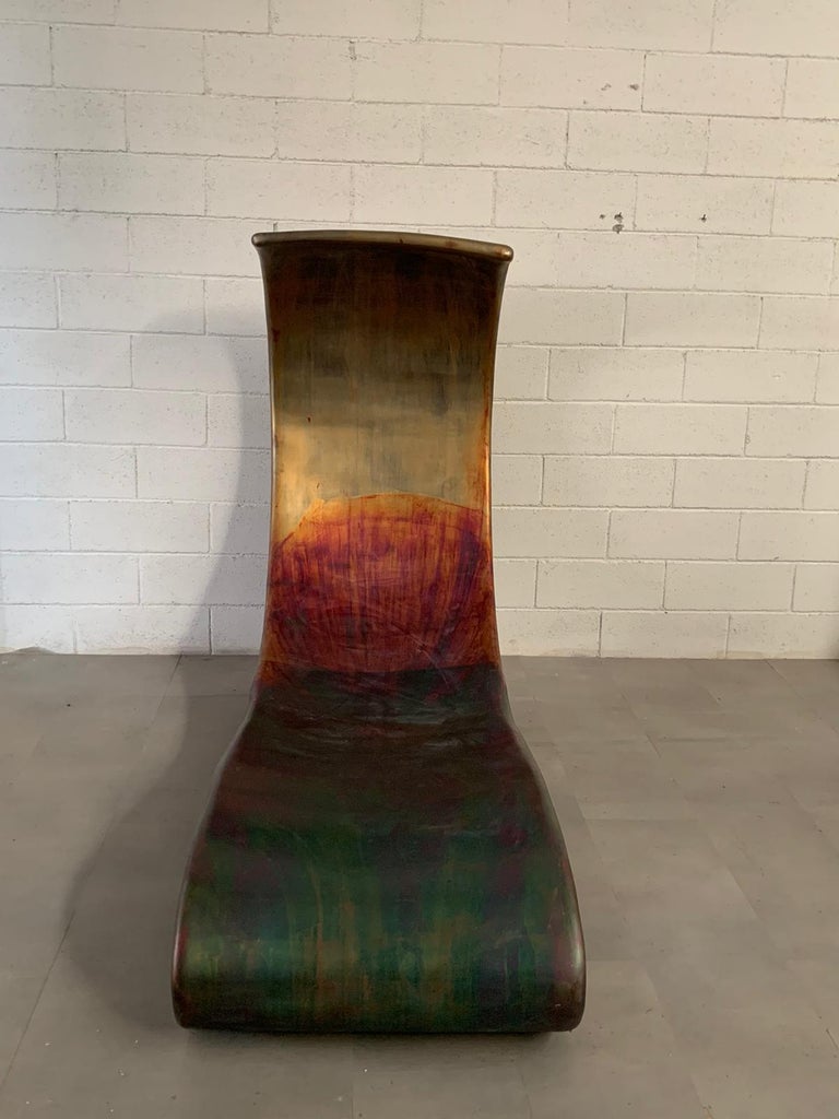 Fiberglass and Copper Chaise Lounge by Ravi Sing for Marco Polo Italia ...