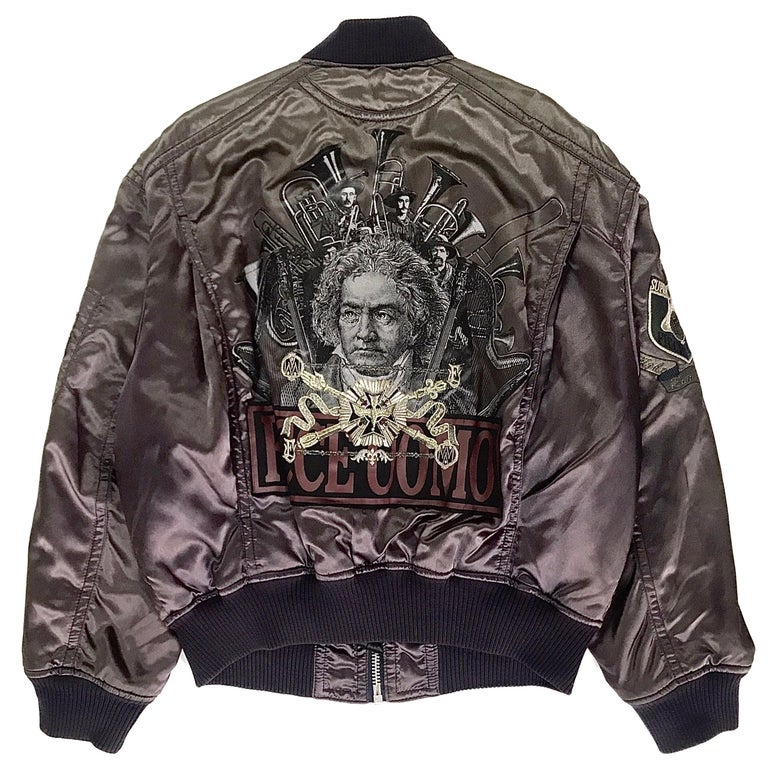 Ficce by Yoshiyuki Konishi Mozart Bomber Jacket, 1990's For Sale at 1stDibs
