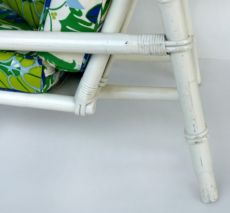 Ficks Reed John Risner Rattan Lounge Chair and Ottoman, Campaign Style ...