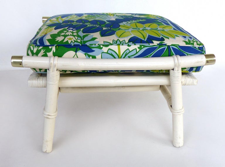 Ficks Reed John Risner Rattan Lounge Chair and Ottoman, Campaign Style ...