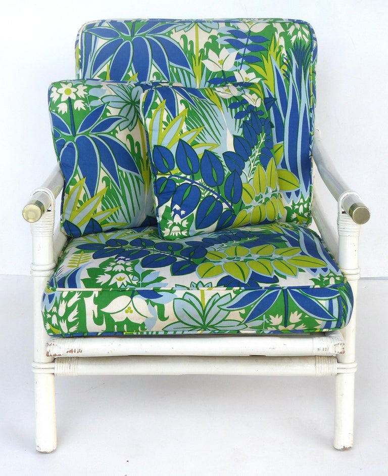 Ficks Reed John Risner Rattan Lounge Chair and Ottoman, Campaign Style ...