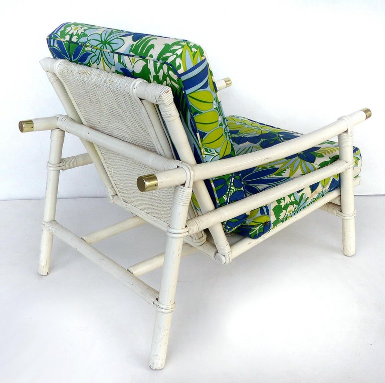 Ficks Reed John Risner Rattan Lounge Chair and Ottoman, Campaign Style ...