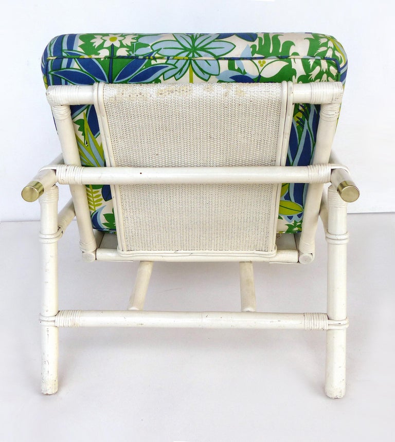 Ficks Reed John Risner Rattan Lounge Chair and Ottoman, Campaign Style ...