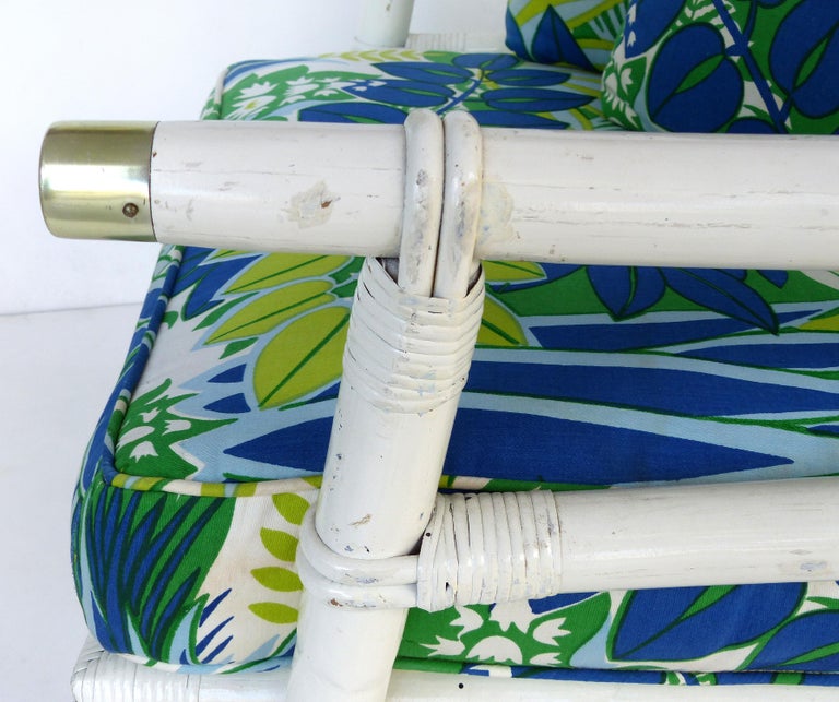 Ficks Reed John Risner Rattan Lounge Chair and Ottoman, Campaign Style ...