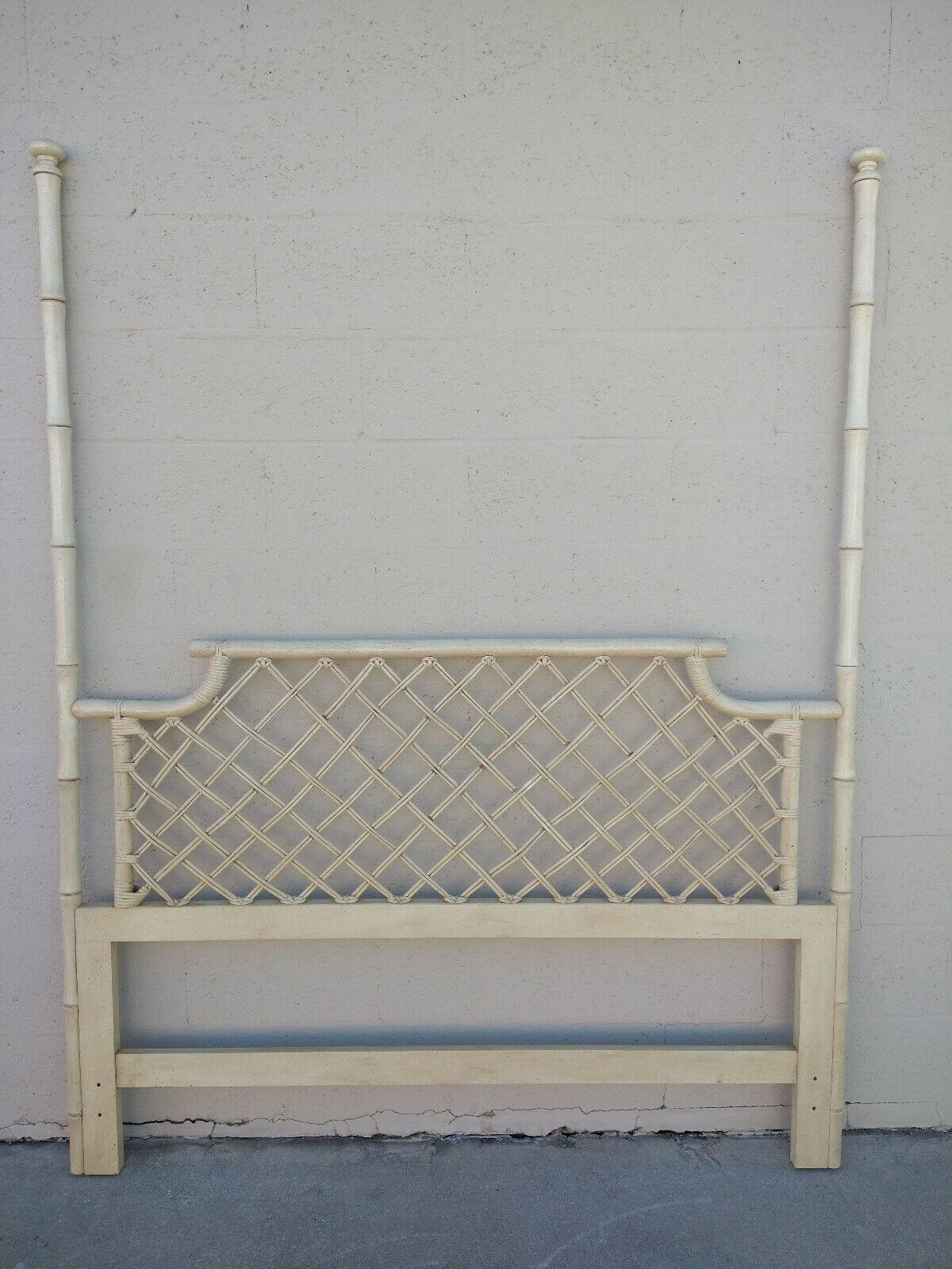 Ficks Reed Faux Bamboo and Rattan Queen Poster Headboard For Sale at ...