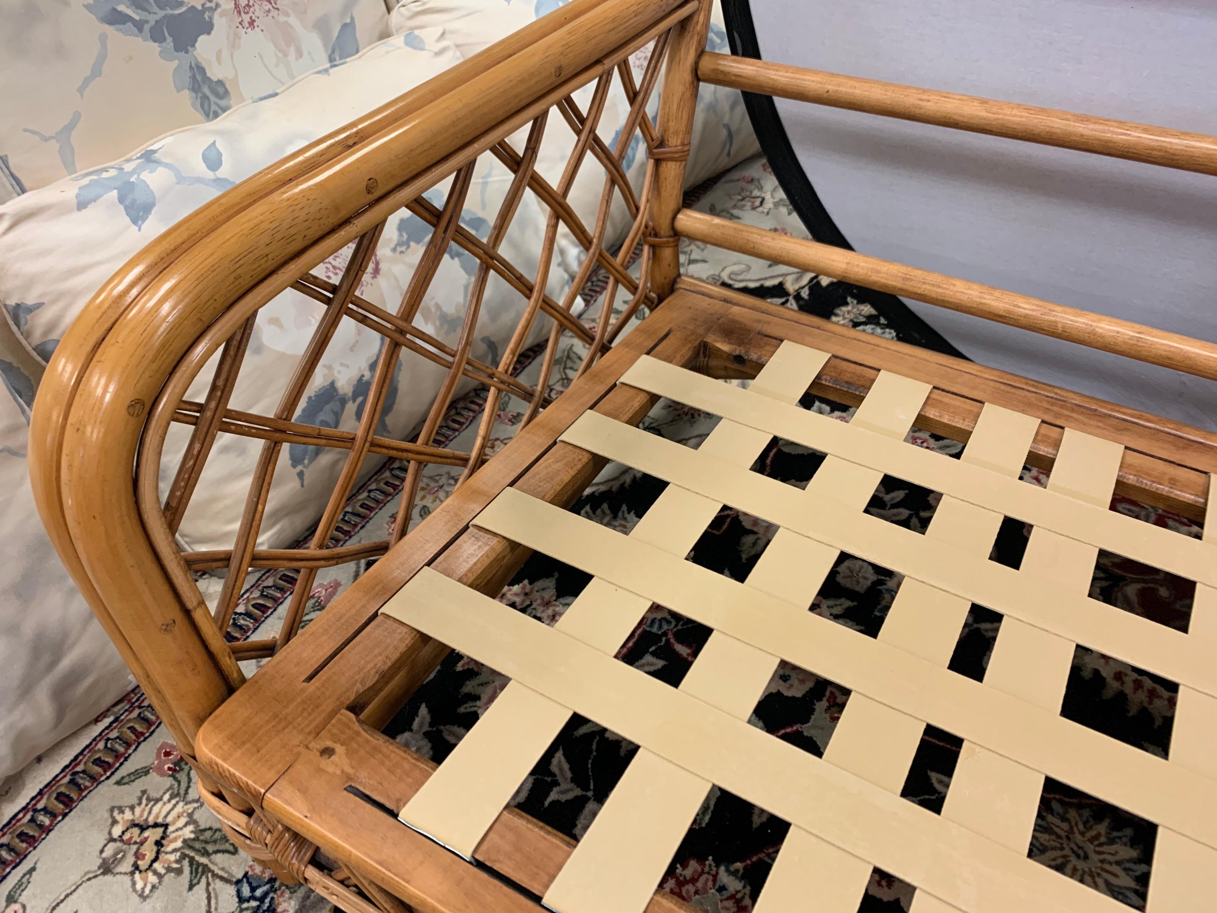 Mid Century Ficks Reed John Wisner Bamboo Rattan Sofa at 1stDibs ...