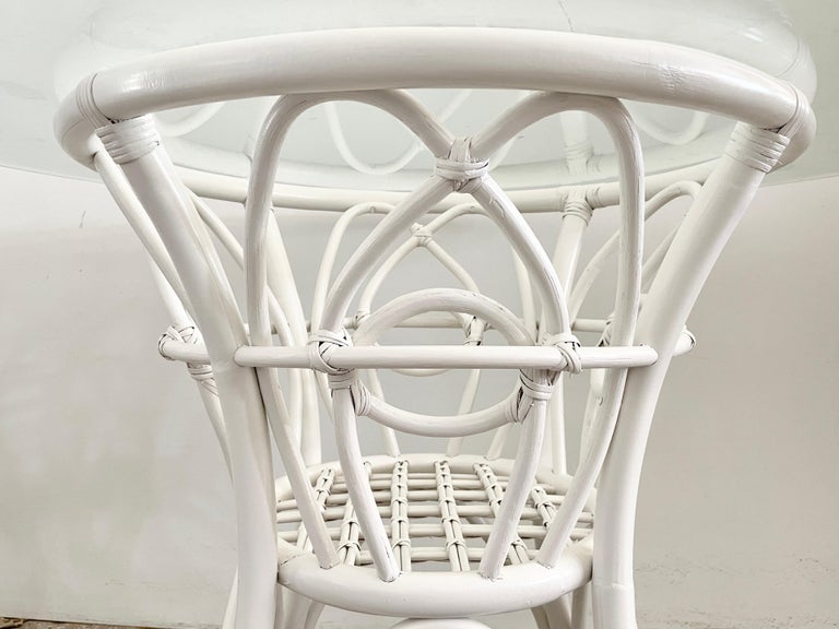 Ficks Reed Lattice Pattern Small Round Dining Table For Sale at 1stDibs