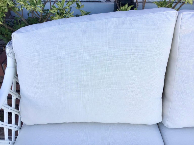 Ficks Reed Loveseat with New Cushions For Sale at 1stDibs