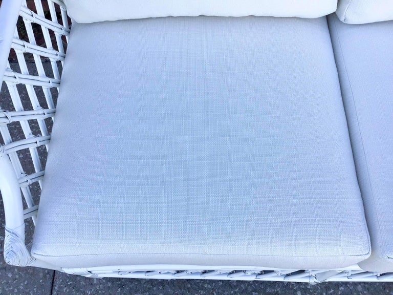 Ficks Reed Loveseat with New Cushions For Sale at 1stDibs