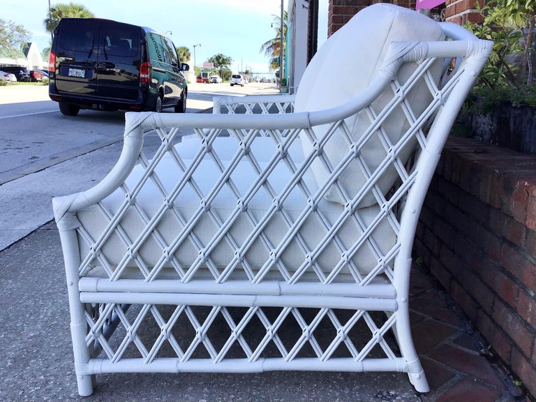 Ficks Reed Loveseat with New Cushions For Sale at 1stDibs