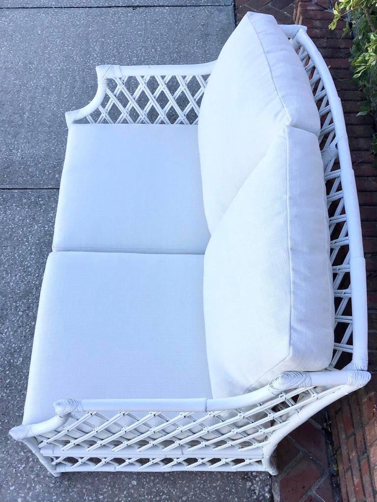 Ficks Reed Loveseat with New Cushions For Sale at 1stDibs