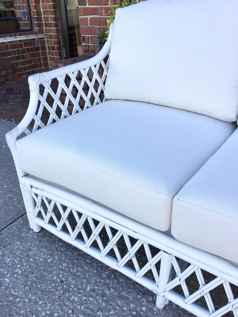 Ficks Reed Loveseat with New Cushions For Sale at 1stDibs