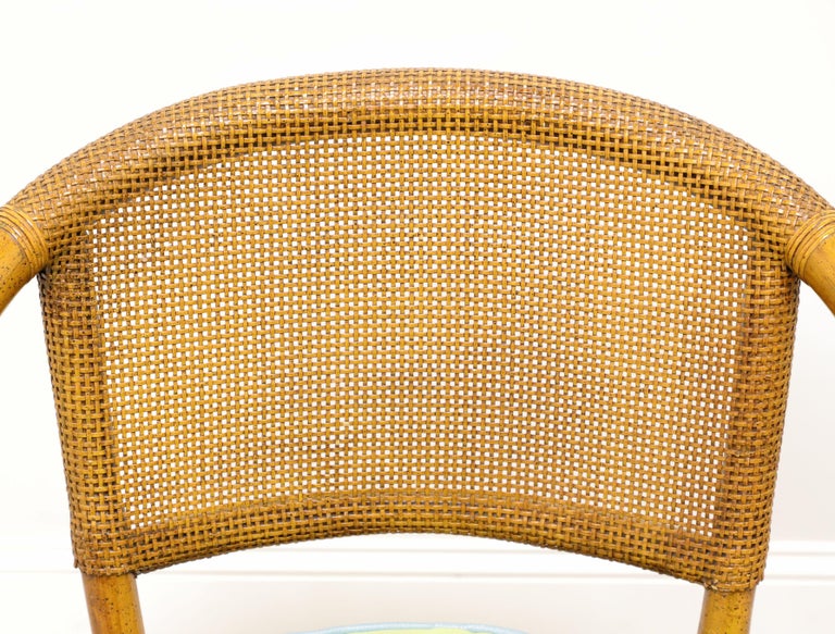 FICKS REED Mid 20th Century Faux Bamboo Rattan Swivel Chairs - Pair C ...