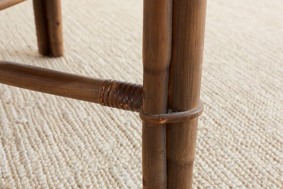 Ficks Reed Midcentury Rattan Dining Table at 1stDibs