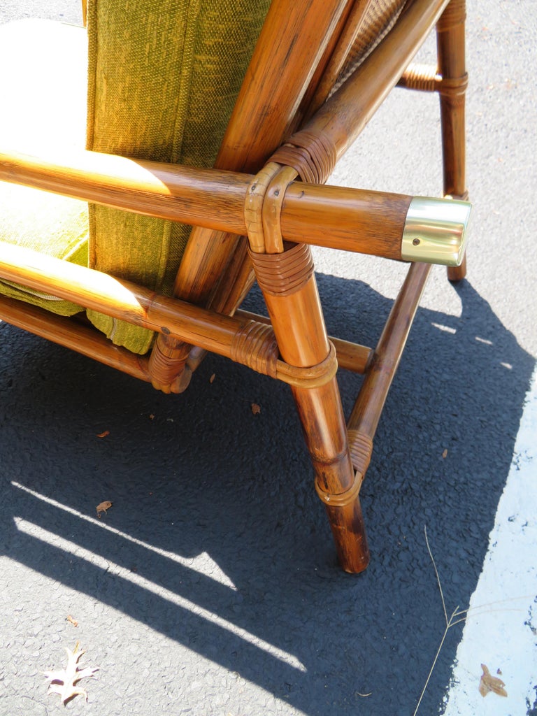 Ficks Reed Rattan Lounge Club Chair Ottoman by John Wisner Campaign ...