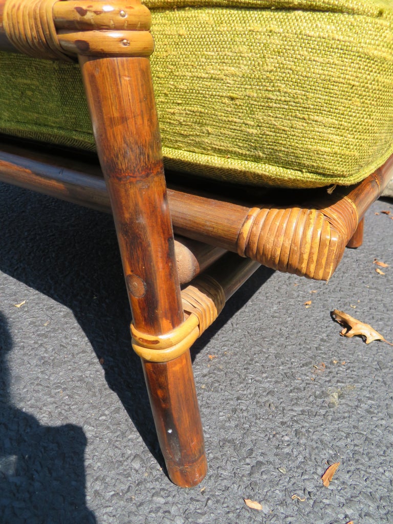 Ficks Reed Rattan Lounge Club Chair Ottoman by John Wisner Campaign ...