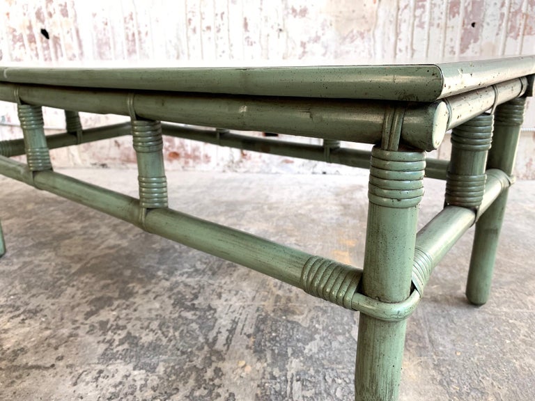 Ficks Reed Rattan Patio Cocktail Table at 1stDibs