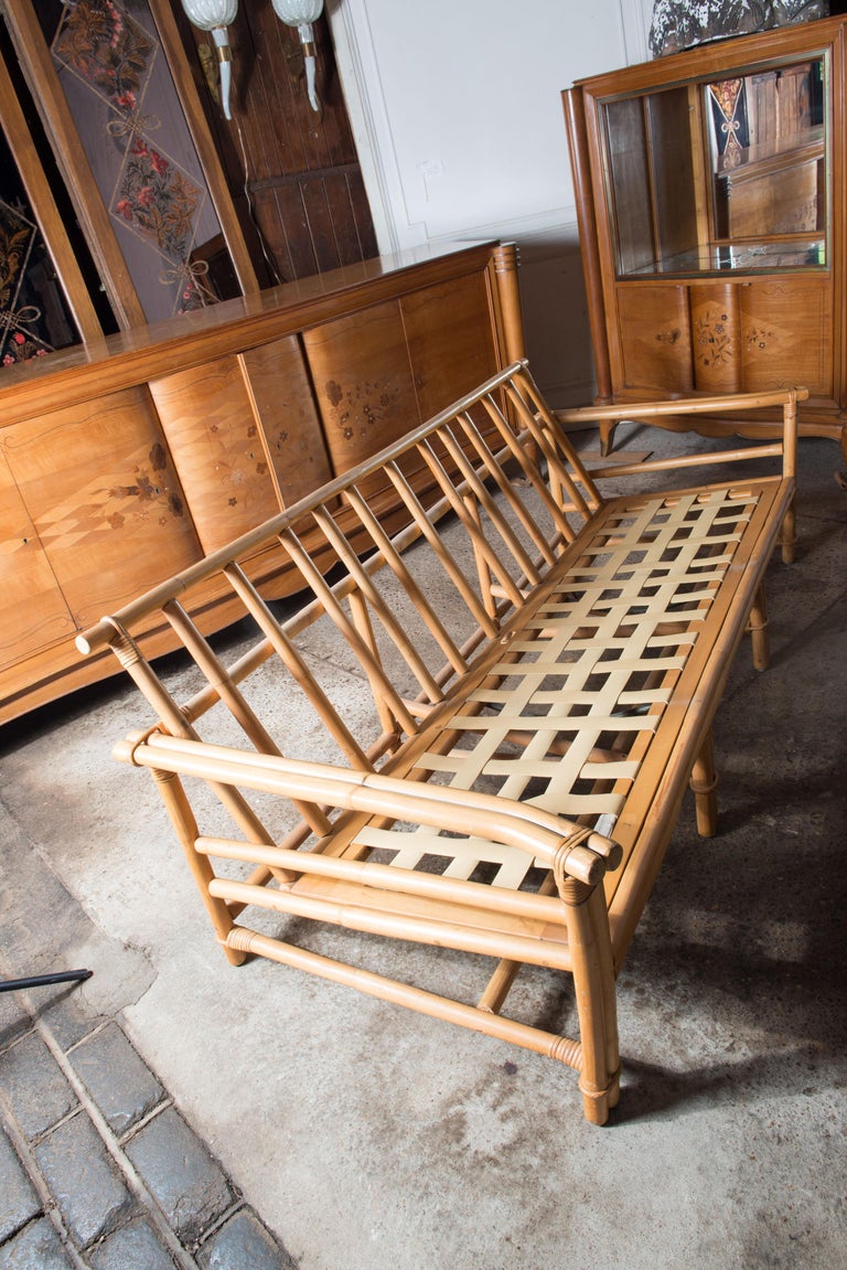 Ficks Reed Rattan Sofa For Sale at 1stDibs