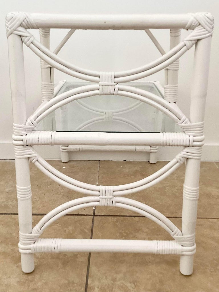 Ficks Reed Rattan Tier Table For Sale at 1stDibs