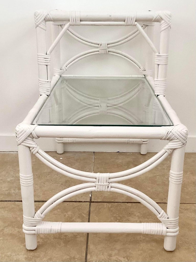 Ficks Reed Rattan Tier Table For Sale at 1stDibs