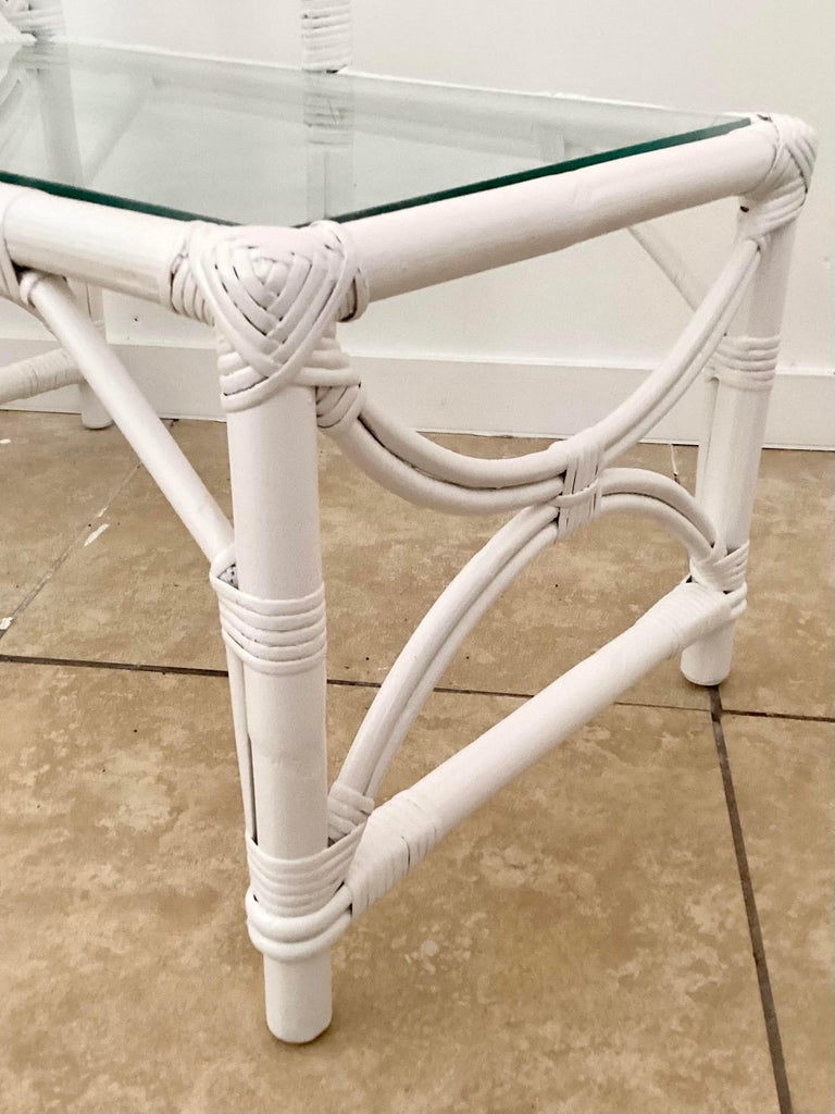 Ficks Reed Rattan Tier Table For Sale at 1stDibs