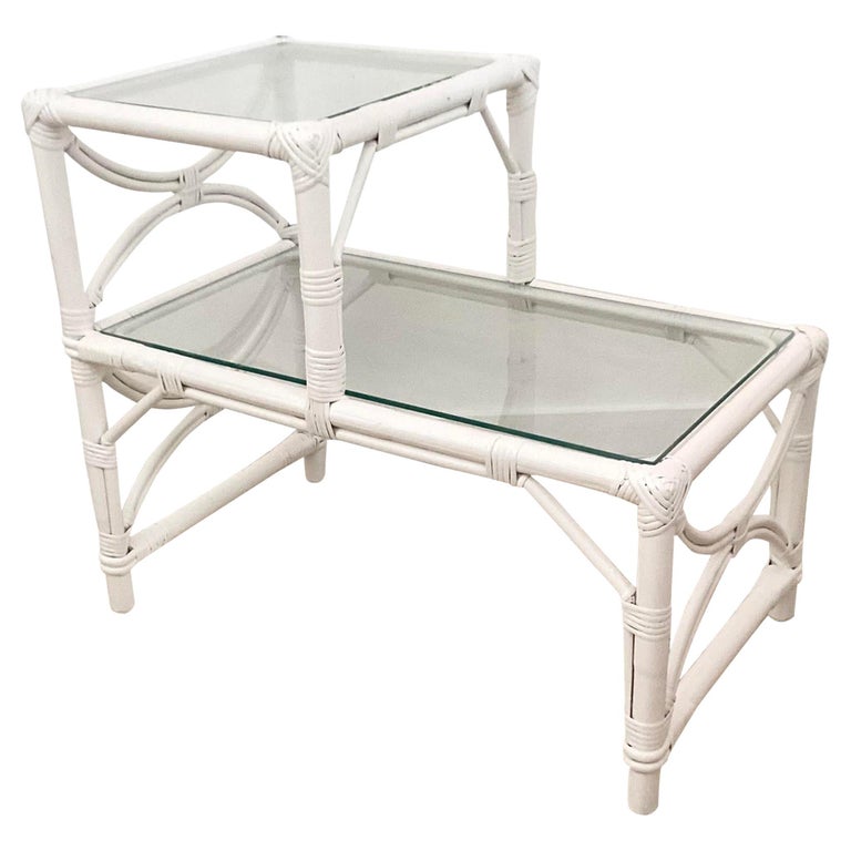 Ficks Reed Rattan Tier Table For Sale at 1stDibs