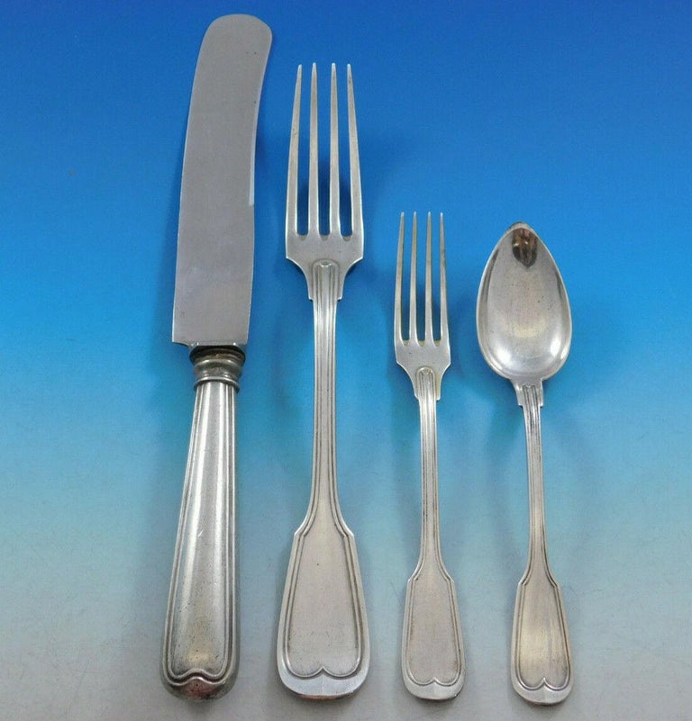Fiddle Thread German 800 Silver Flatware Set Service 65 Pieces Dinner ...