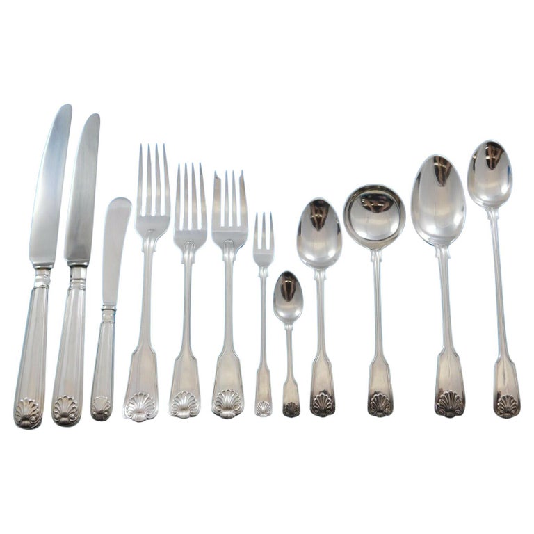 Fiddle Thread and Shell by James Robinson Sterling Silver Flatware Set ...