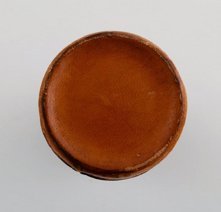 Fidia, Italy, Vase in Leather-Covered Ceramics with Hand-Painted Rat ...