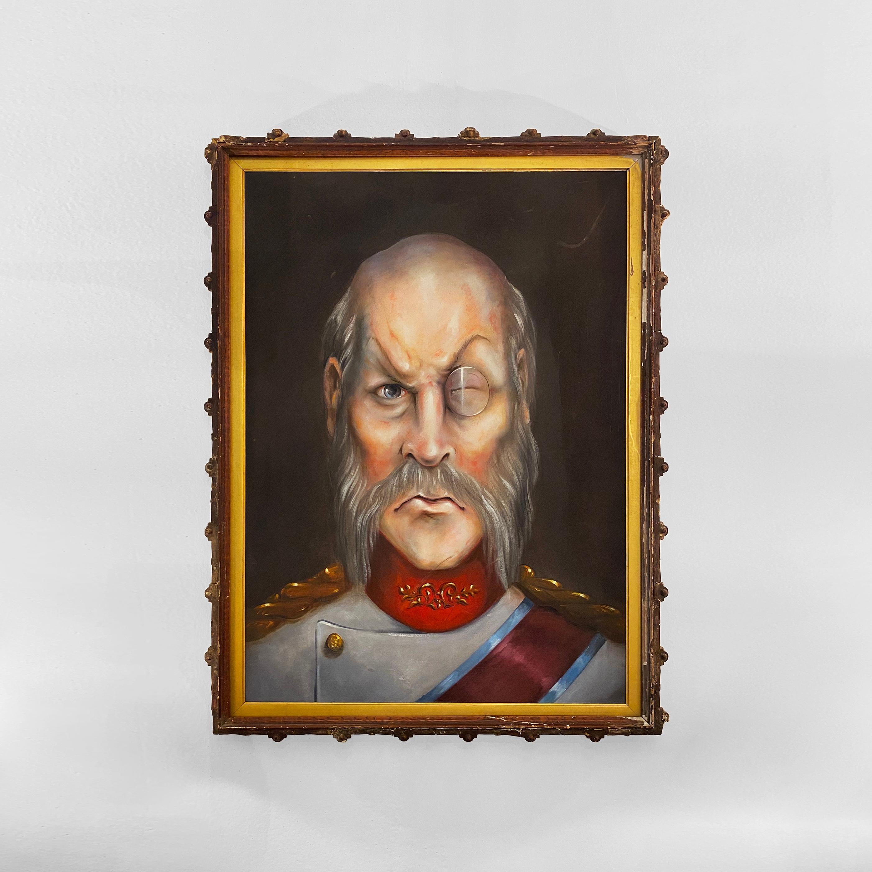 Field Marshal with Monocle Painting Victorian 1990s Surrealist oil on ...