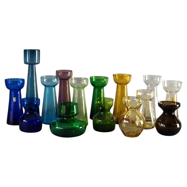 Fifteen Dutch 1960 Leerdam for Rimac Glass Flower Bulb Hyacinth and ...