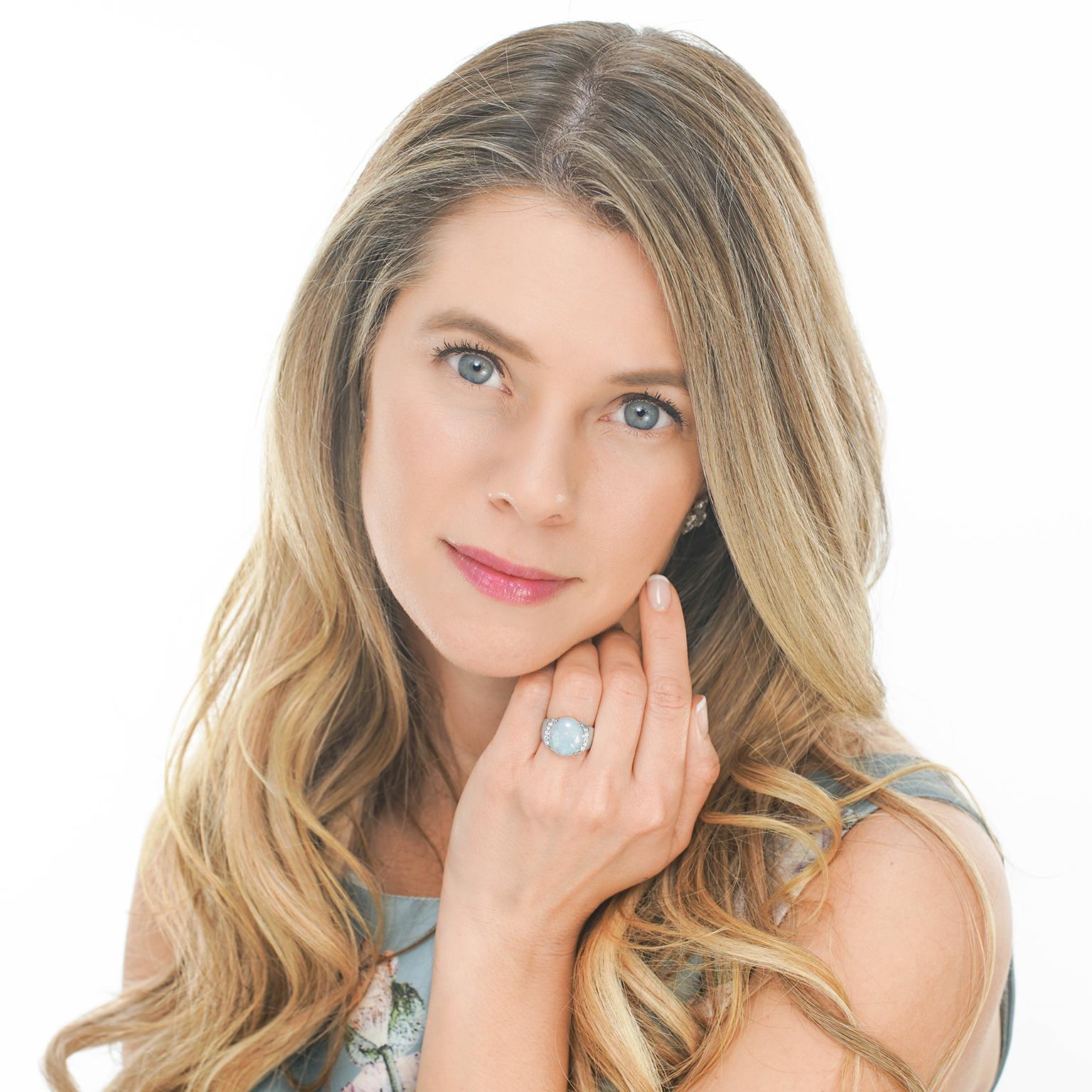 Fifties Opal Diamond and Platinum Ring at 1stDibs