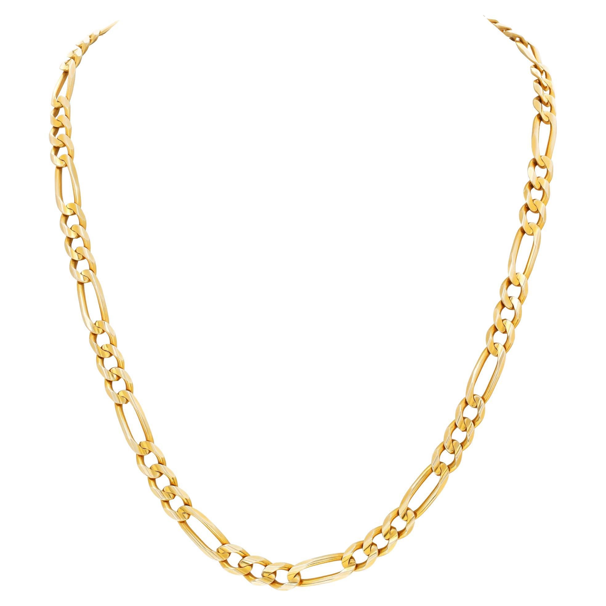 Gold and Diamond Figaro Link Necklace at 1stDibs