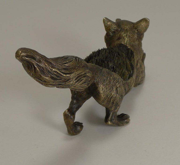 Figural Antique Austrian Bronze Pen/Nib Wipe - Fox, circa 1900 at 1stDibs