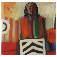 Juan Del Prete Abstract Figural Painting from 1953 in Vibrant Colors ...