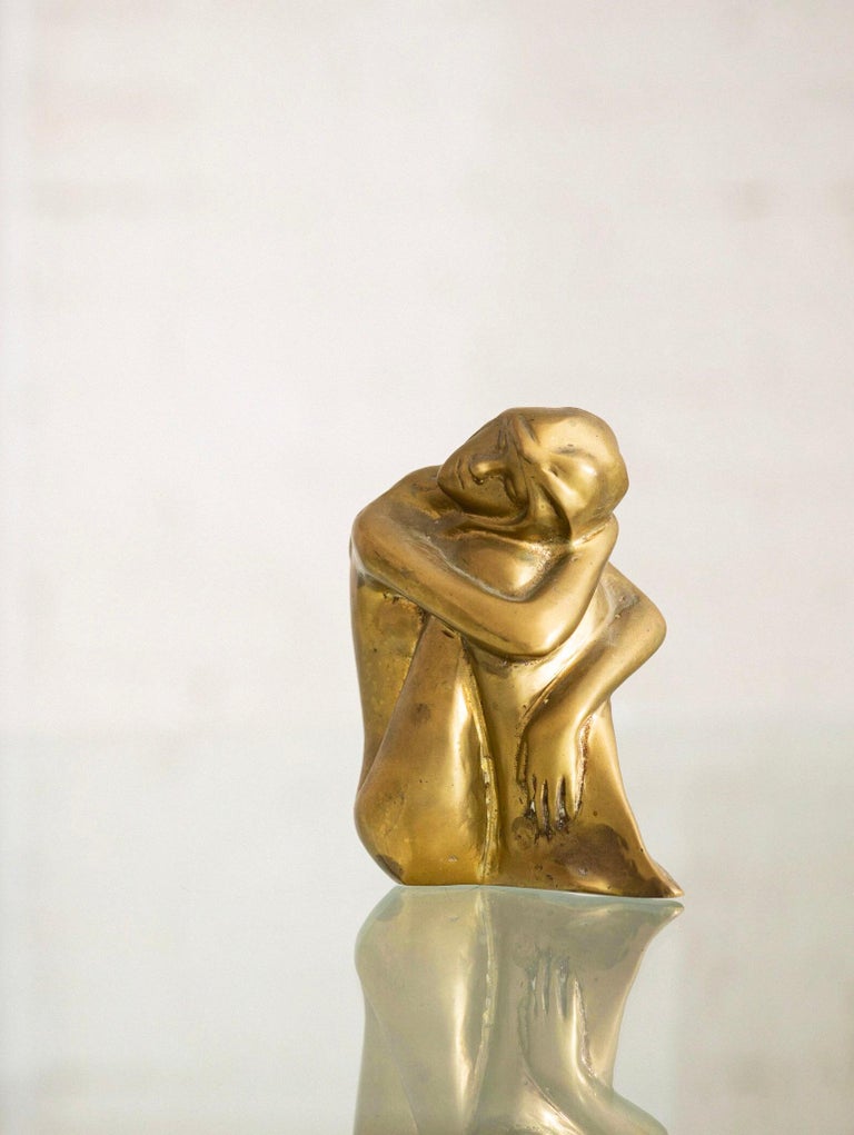 Figural Female Nude Brass Objet D’art at 1stDibs