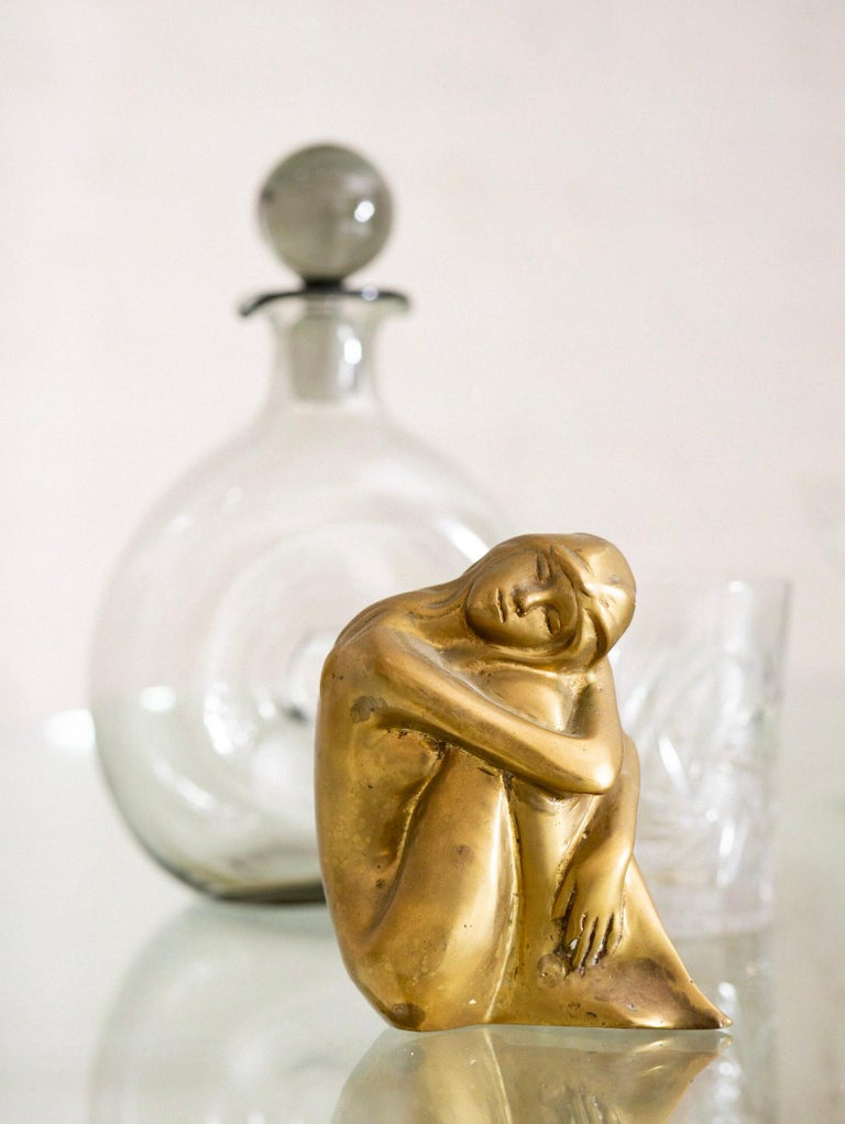 Figural Female Nude Brass Objet D’art at 1stDibs