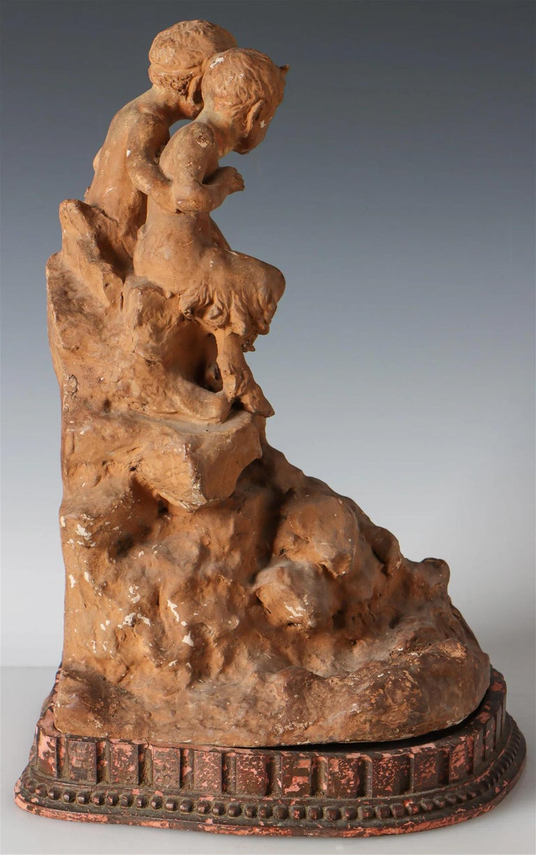 Figural Group of Fauns in a Naturalistic Setting, 19th Century French ...