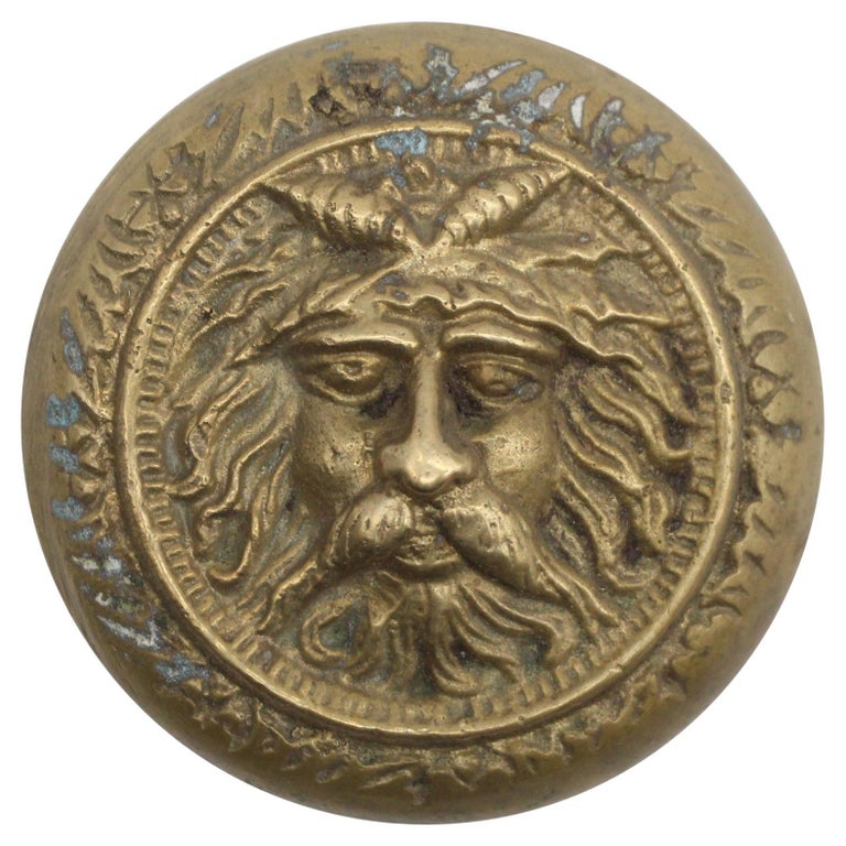 Figural North Wind Man Face Brass Door Knob Eastlake Style, 1960s For ...
