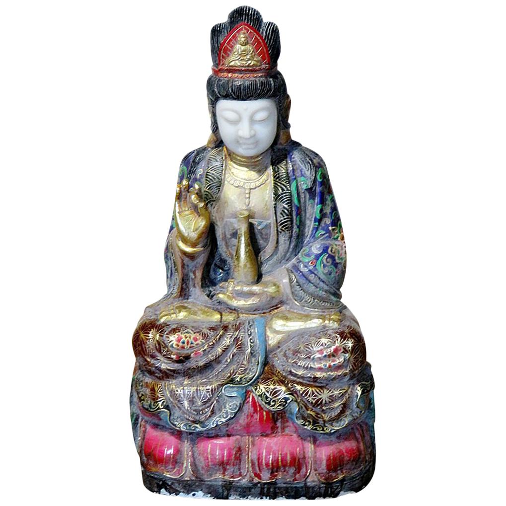 Figural Oriental Marble Statue at 1stDibs