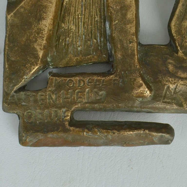 Figurative Bronze Wall Relief for in or Outdoors For Sale at 1stDibs