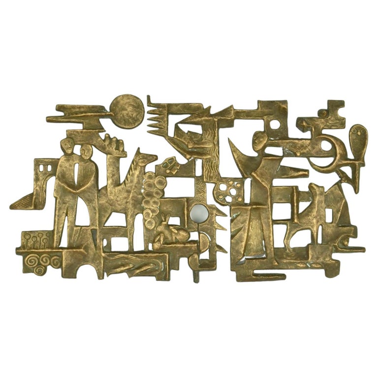 Figurative Bronze Wall Relief for in or Outdoors For Sale at 1stDibs