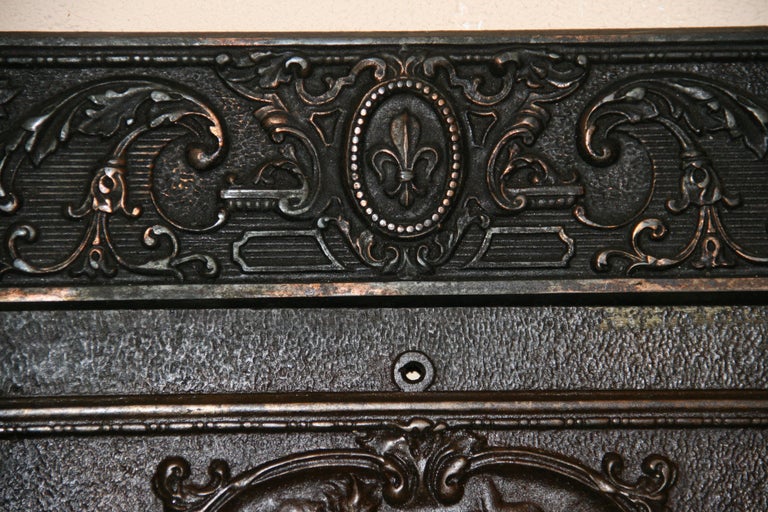 Figurative Fire Back with Matching Surround For Sale at 1stDibs