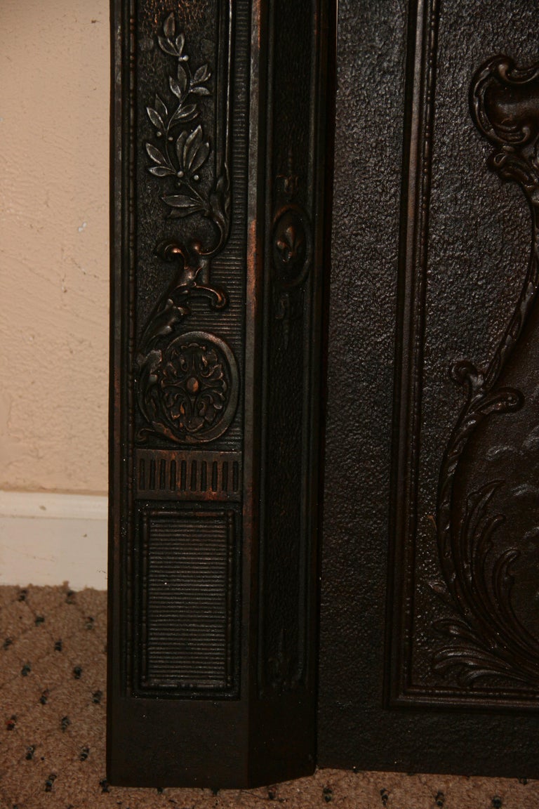 Figurative Fire Back with Matching Surround For Sale at 1stDibs