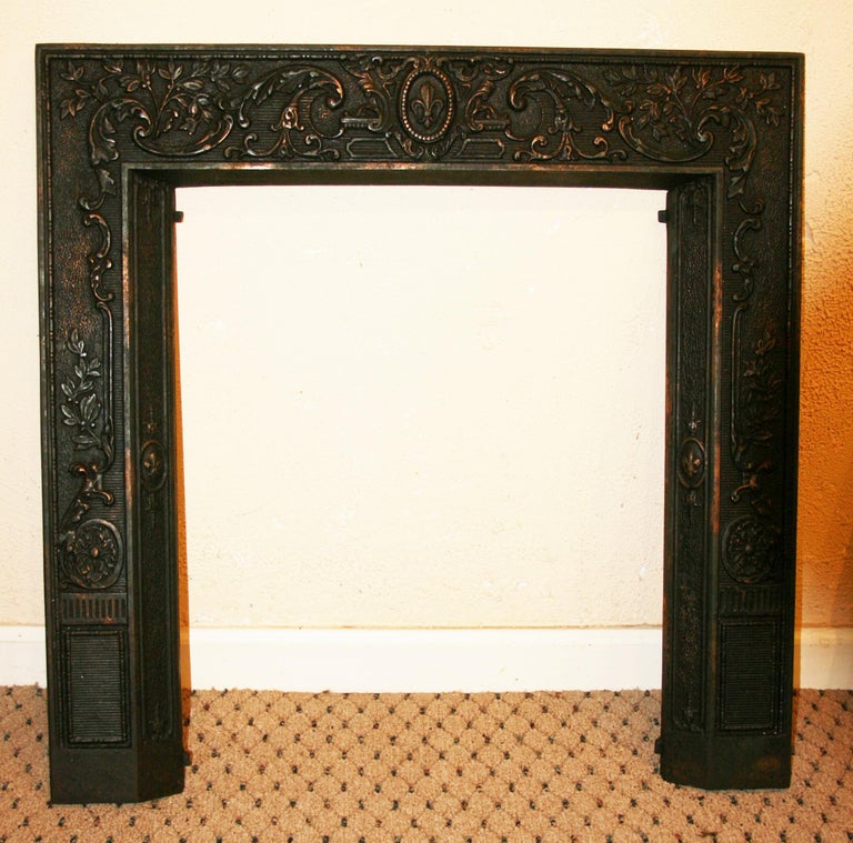 Figurative Fire Back with Matching Surround For Sale at 1stDibs