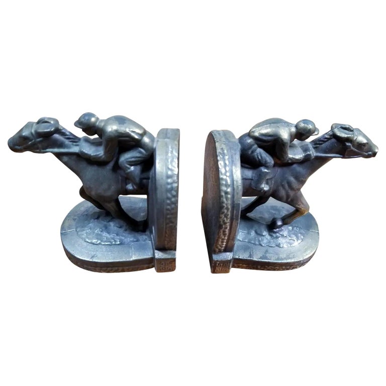 Figurative Horse Jockey Bookends, 1950s at 1stDibs