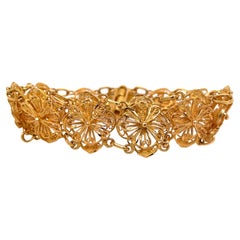 Italian Pompeii Roman Gods Filigree Bracelet For Sale at 1stDibs