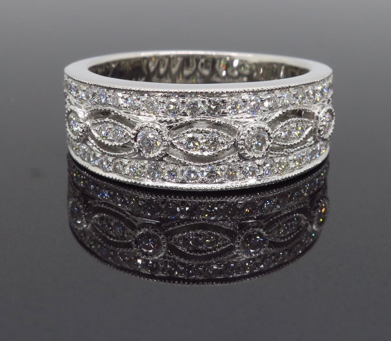 Filigree Diamond Band Ring at 1stDibs | filigree diamond wedding band